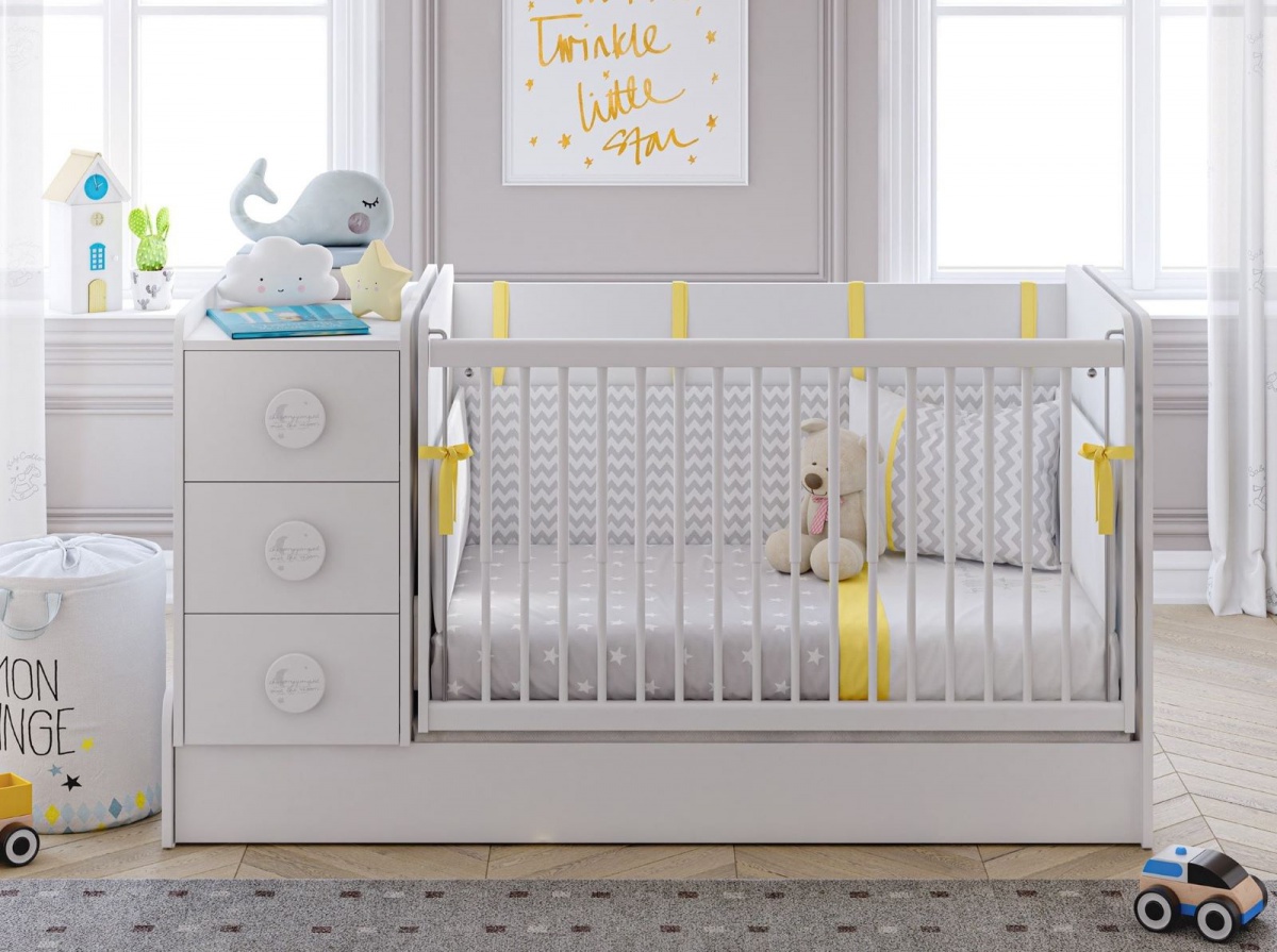 Detská rastúca postieľka s hojdaciou funkciou Chloe-biela | Nábytok ...