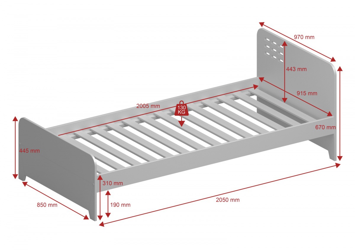 Postel' Simply 90x200cm-biela | Nábytok Harmonia - kvalitný nábytok z ...