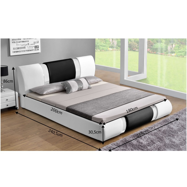 Moderná posteľ, biela / čierna, 180x200, LUXOR | Nábytok Harmonia ...